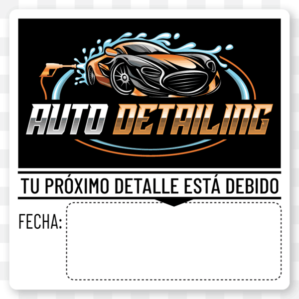 Generic Auto Detailing Reminder Stickers - StickerPla.net