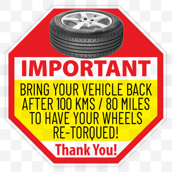Generic Tire Re-torque Reminder Service Stickers - StickerPla.net