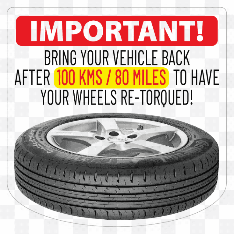 Generic Tire Re-torque Reminder Service Stickers • StickerPlanet Canada